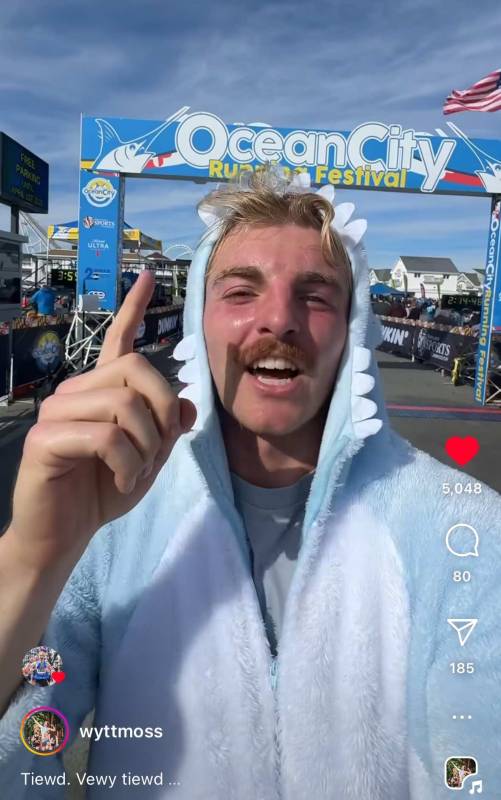 TikTok Sensation, Wyatt Moss, Uses Ocean City, Maryland Marathon to ...