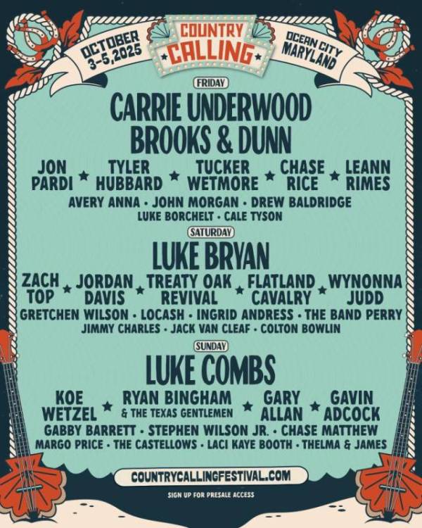 Country Calling Festival, Ocean City, MD - October 4-5th
