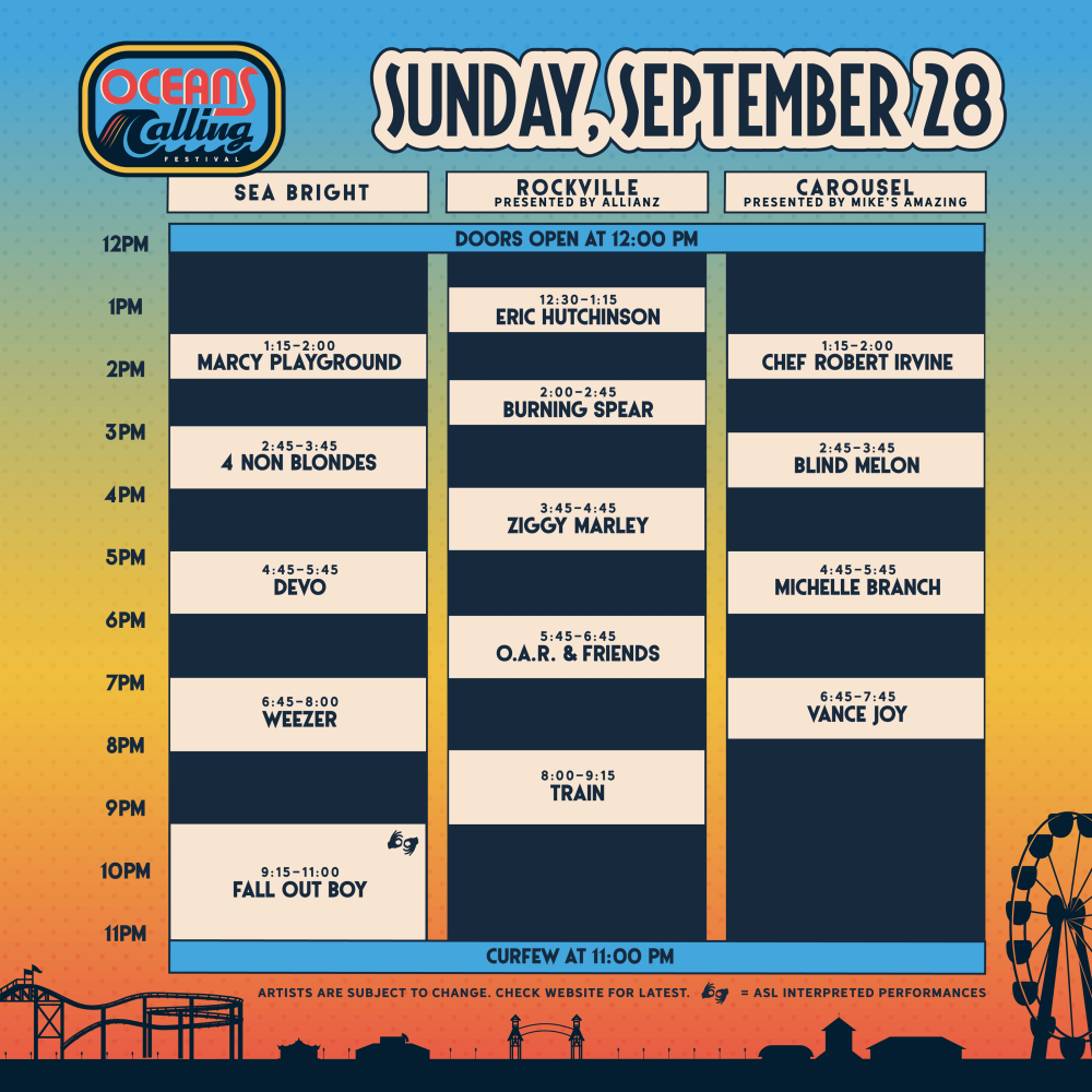 Oceans Calling Festival in Ocean City MD - 9/27-9/29