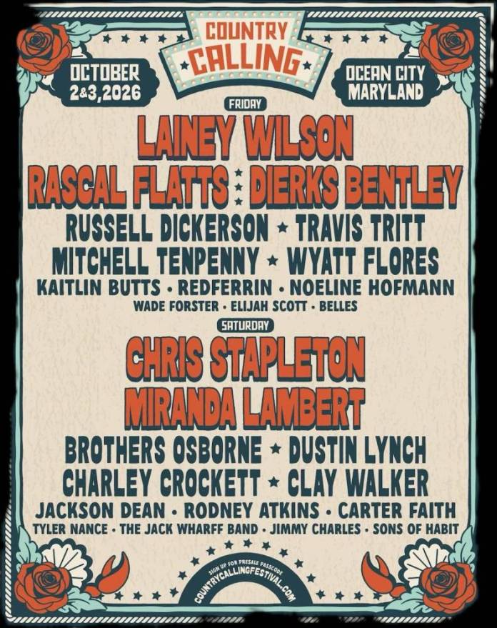 Country Calling Festival, Ocean City, MD - October 4-5th